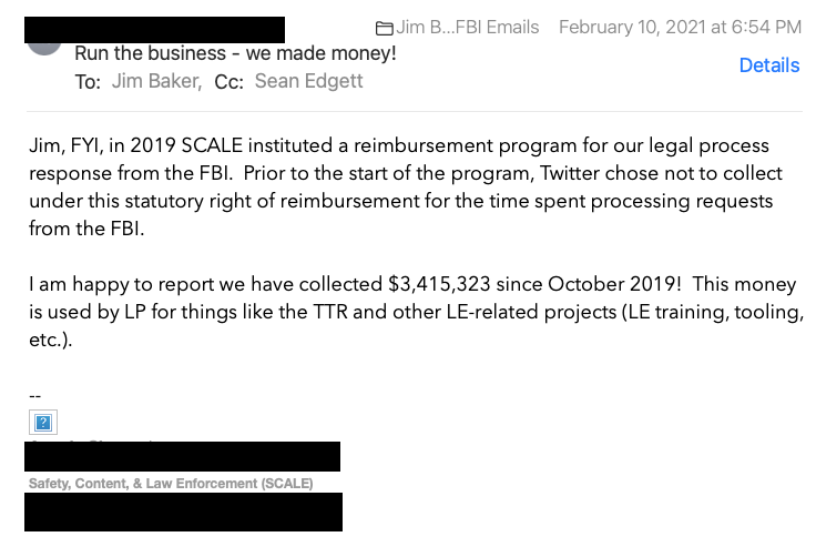 December 19 2022 Twitter Files Fbi Paid Millions To Twitter For Its Cooperation The 