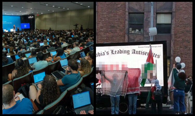 November 1, 2023 - Students walk out of Hillary Clinton’s class at ...